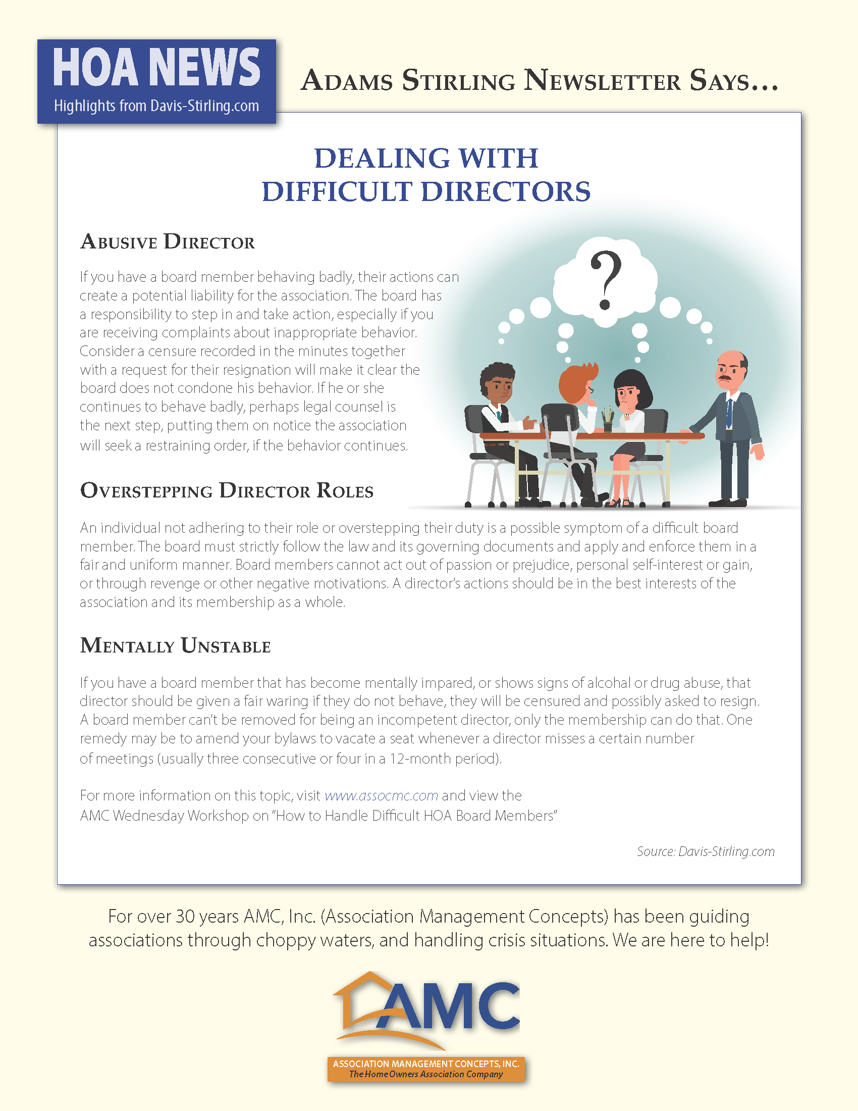 HOA NEWS: Dealing With Difficult Directors
